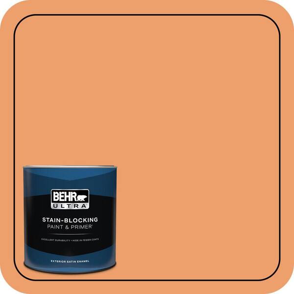 BEHR ULTRA 1 qt. #250D-5 Florida Mango Satin Enamel Exterior Paint ...