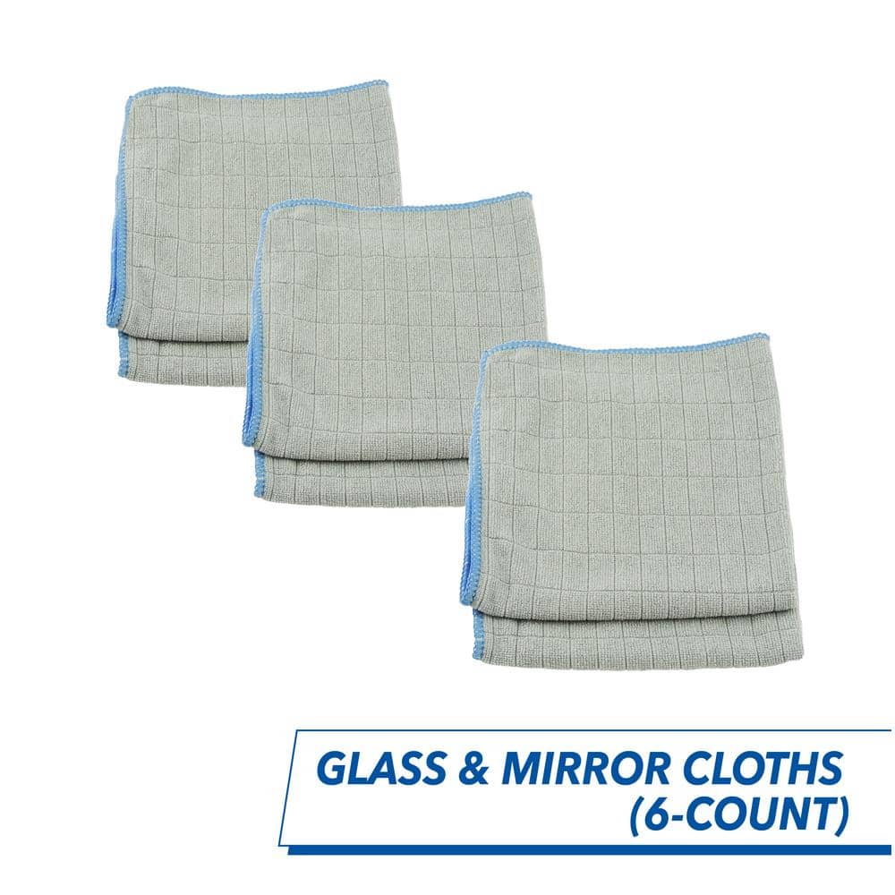 Unger 12 in. Microfiber Mirror and Glass Cleaning Cloths (6-Count ...