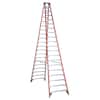 Werner 20 ft. Fiberglass Twin Step Ladder with 300 lbs. Load Capacity ...