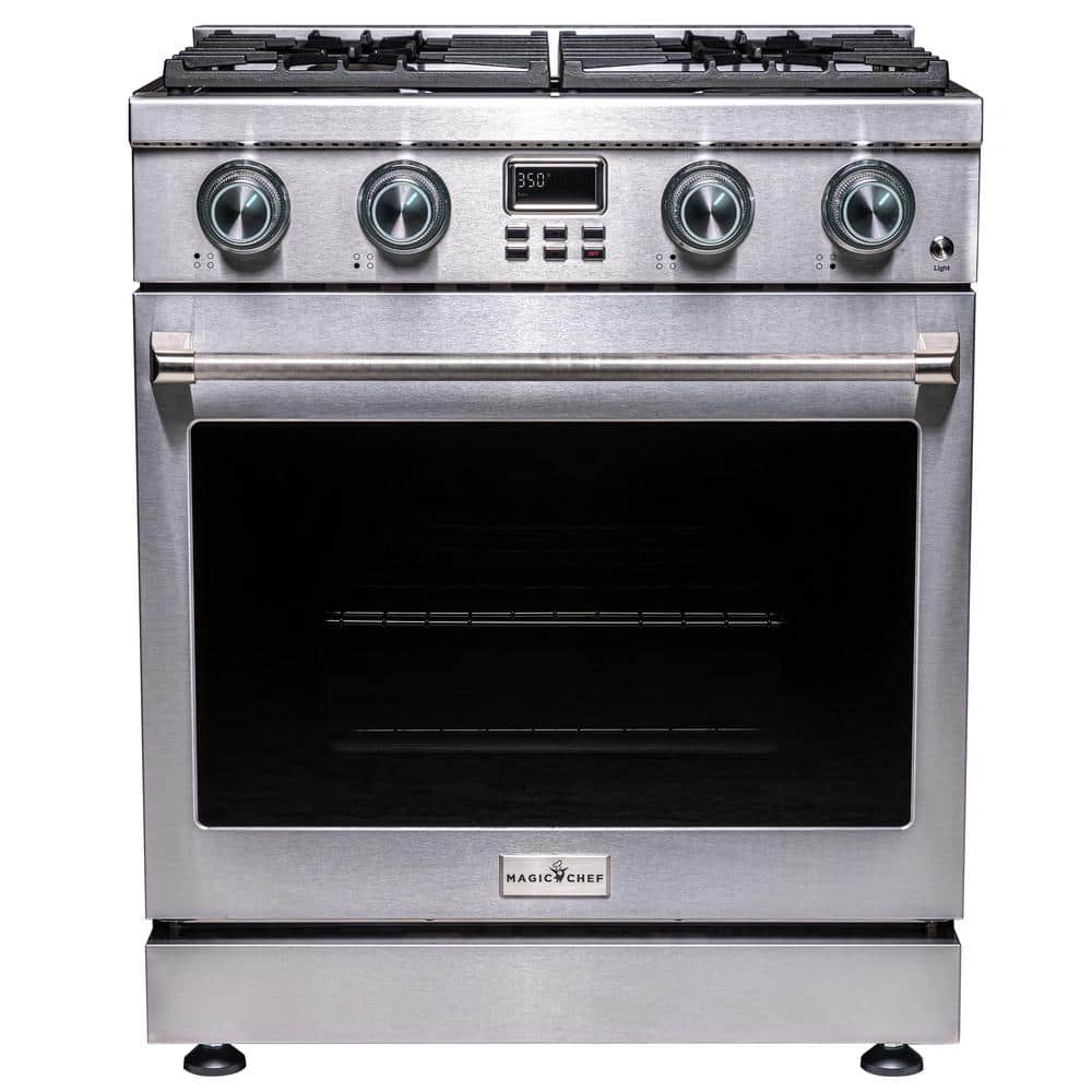 Magic Chef 30 in. 4 -Burner Slide-in Gas Range in Stainless with ...