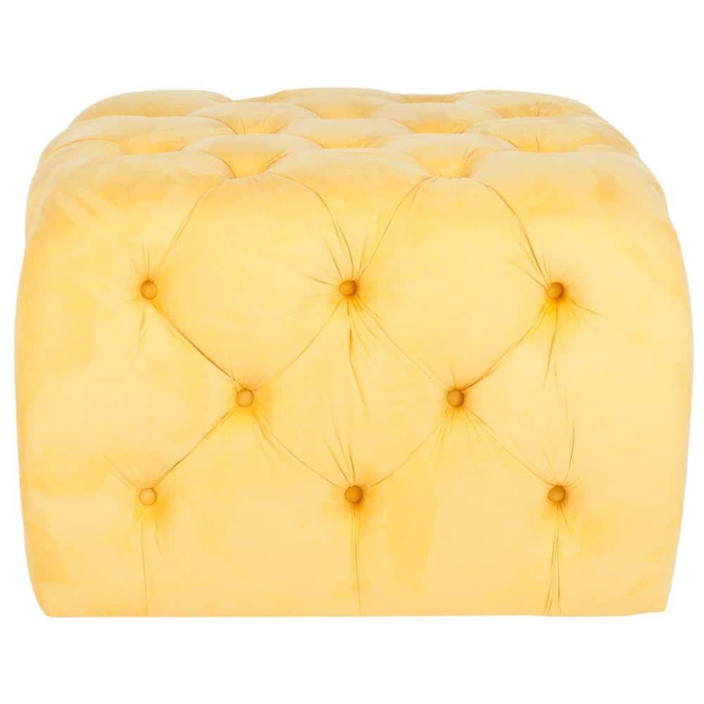 SAFAVIEH Kenan Yellow Accent Ottoman MCR4635C - The Home Depot