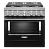 KitchenAid 36 in. 5.1 cu. ft. Dual Fuel Freestanding Smart Range with 6 ...