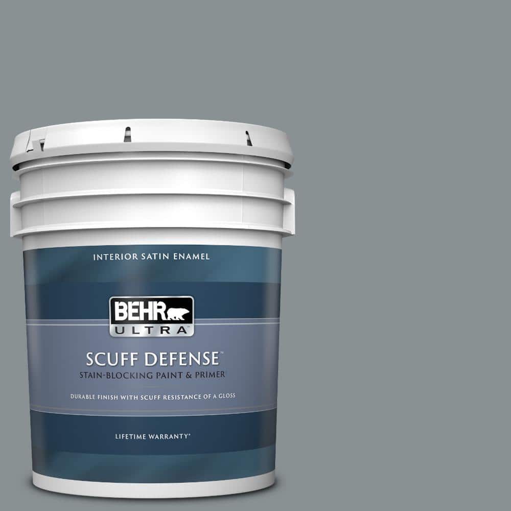 BEHR ULTRA 5 gal. #MQ5-29 Gotham Gray Extra Durable Satin Enamel ...