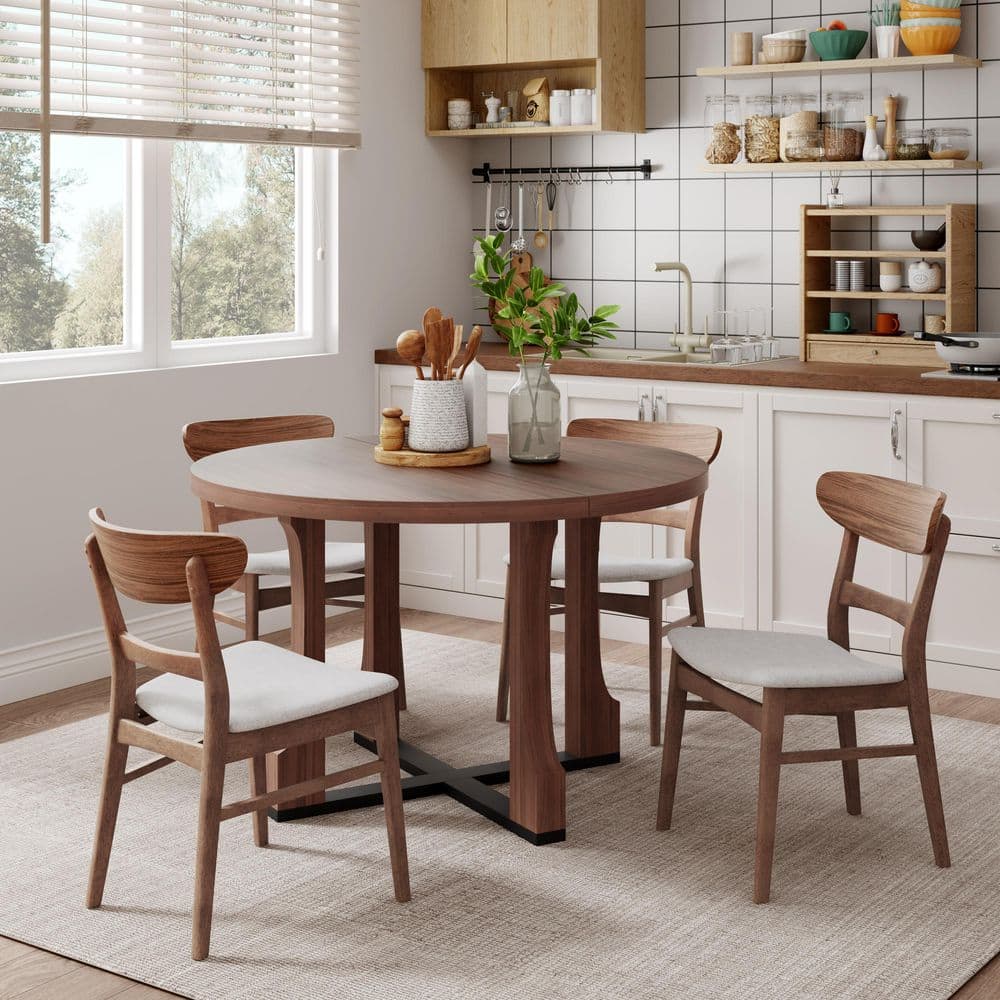 CHRISTOPHER KNIGHT HOME Prairie Modern 5-Piece Round Wood Top Dining ...