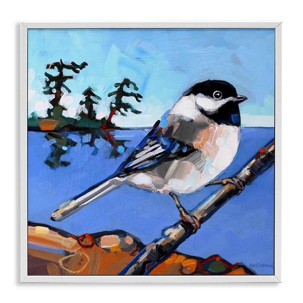 Stupell Industries Swallow Bird Perched by Adam Swanson White Framed ...