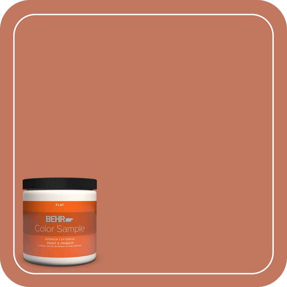 BEHR PREMIUM PLUS 8 oz. #PMD-11 Warm Terra Cotta Flat Interior/Exterior ...