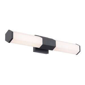 WAC LIMITED Slim 24 in. 1 Light Selectable 5CCT Black LED Bathroom ...
