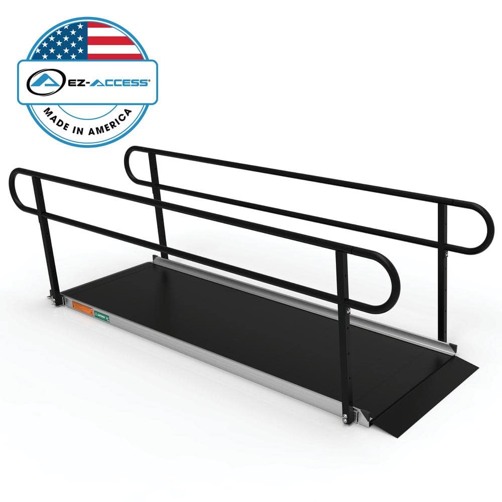 EZ-ACCESS GATEWAY 3G 9 ft. Aluminum Solid Surface Black Wheelchair Ramp ...