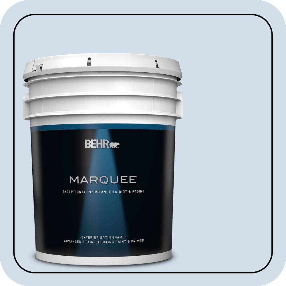 BEHR MARQUEE 5 gal. #M530-1 Ice Drop Satin Enamel Exterior Paint ...