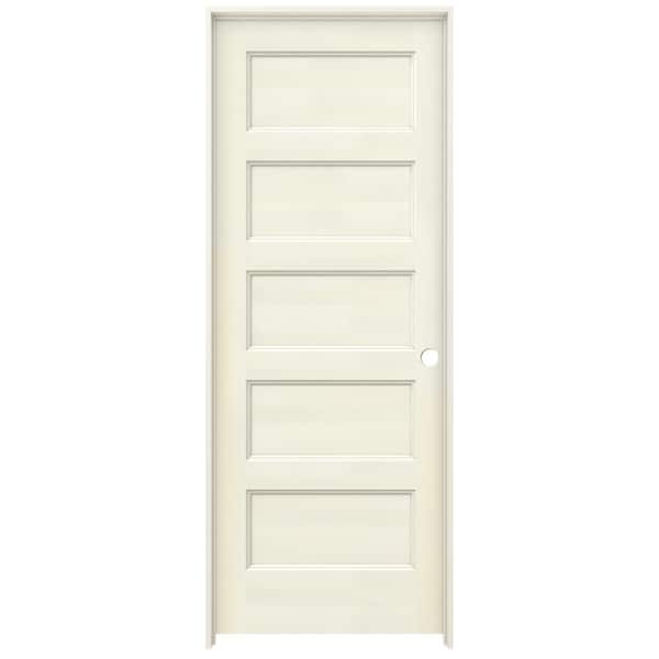 JELD-WEN 32 in. x 80 in. Conmore French Vanilla Paint Smooth Solid Core ...