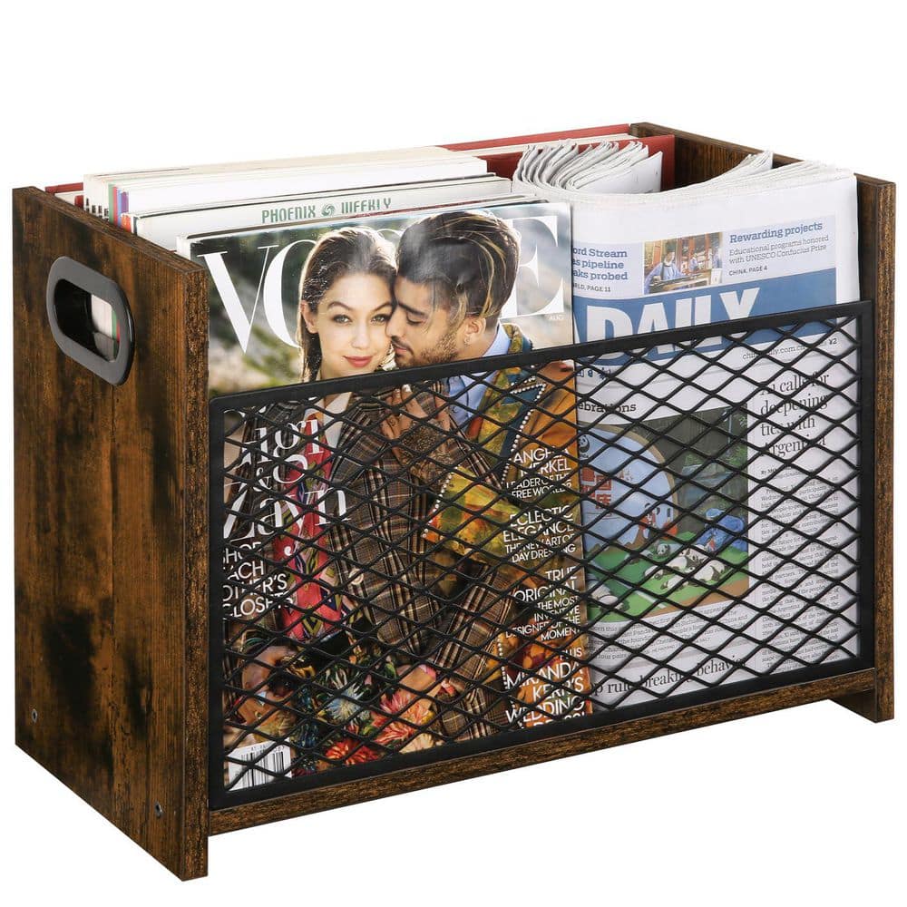 Wood Magazine & File Storage Rack for Desktop & Home Office-Large ...