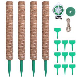 12 in. Moss Rods for Monstera Climbing Plant Support Extended Coir Moss ...