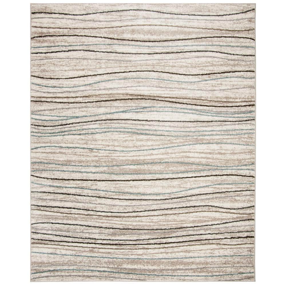 SAFAVIEH Amsterdam Cream/Beige 8 ft. x 10 ft. Striped Area Rug AMS111A ...