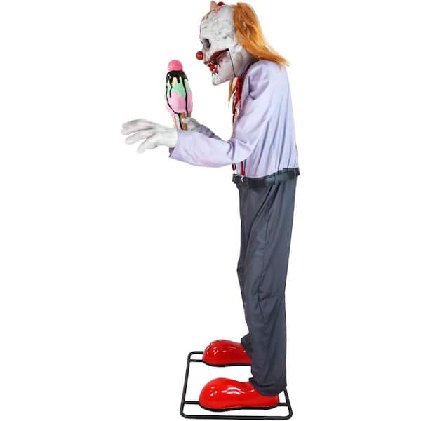 Haunted Hill Farm 6.9 ft. Life-Size Motion-Sensor I Scream Clown ...