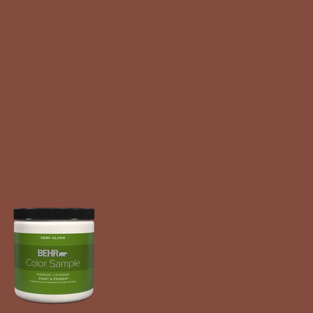 BEHR PREMIUM PLUS 8 oz. #S160-7 Red Chipotle Semi-Gloss Interior ...