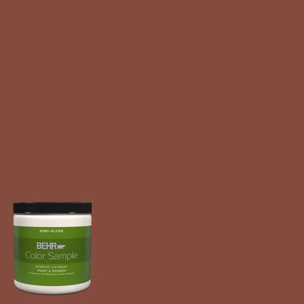 BEHR PREMIUM PLUS 8 oz. #S160-7 Red Chipotle Semi-Gloss Interior ...