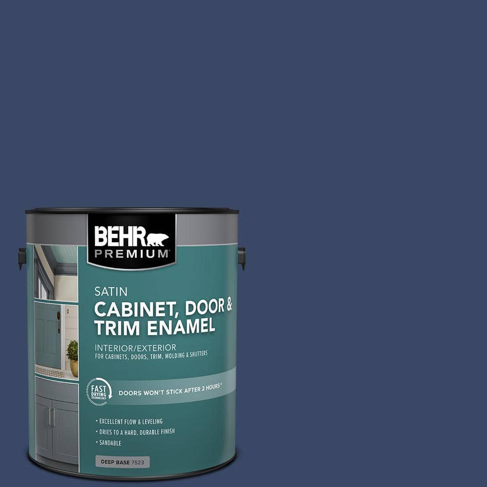 BEHR PREMIUM 1 gal. #MQ5-14 Bon Nuit Satin Enamel Interior/Exterior ...