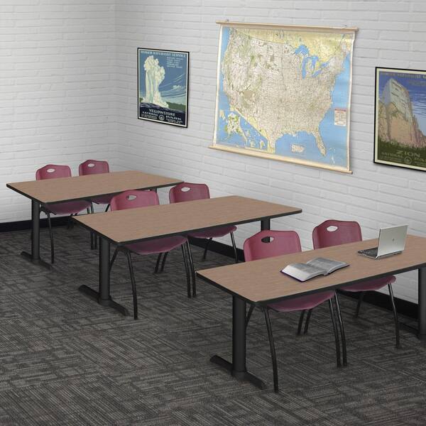 Regency Cain 60 in. x 24 in. Noble Oak T-Base Training Seminar Table ...