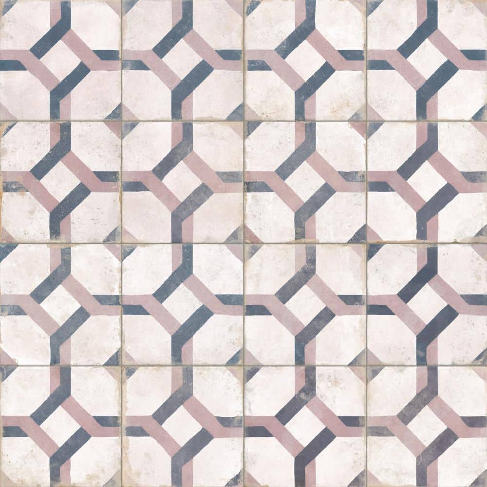 Merola Tile Kings Farfalla Violet 18 in. x 18 in. Ceramic Floor and ...