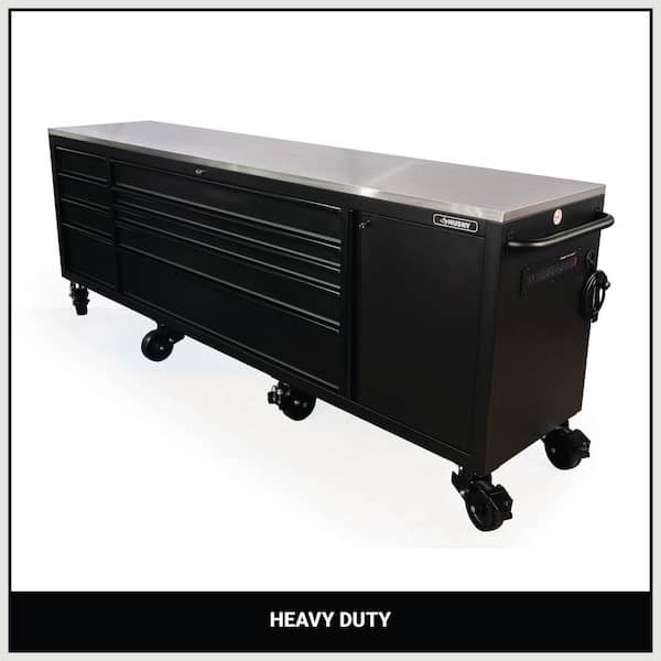 Husky 108 in. W x 24 in. D 9-Drawer Heavy-Duty Mobile Workbench with ...
