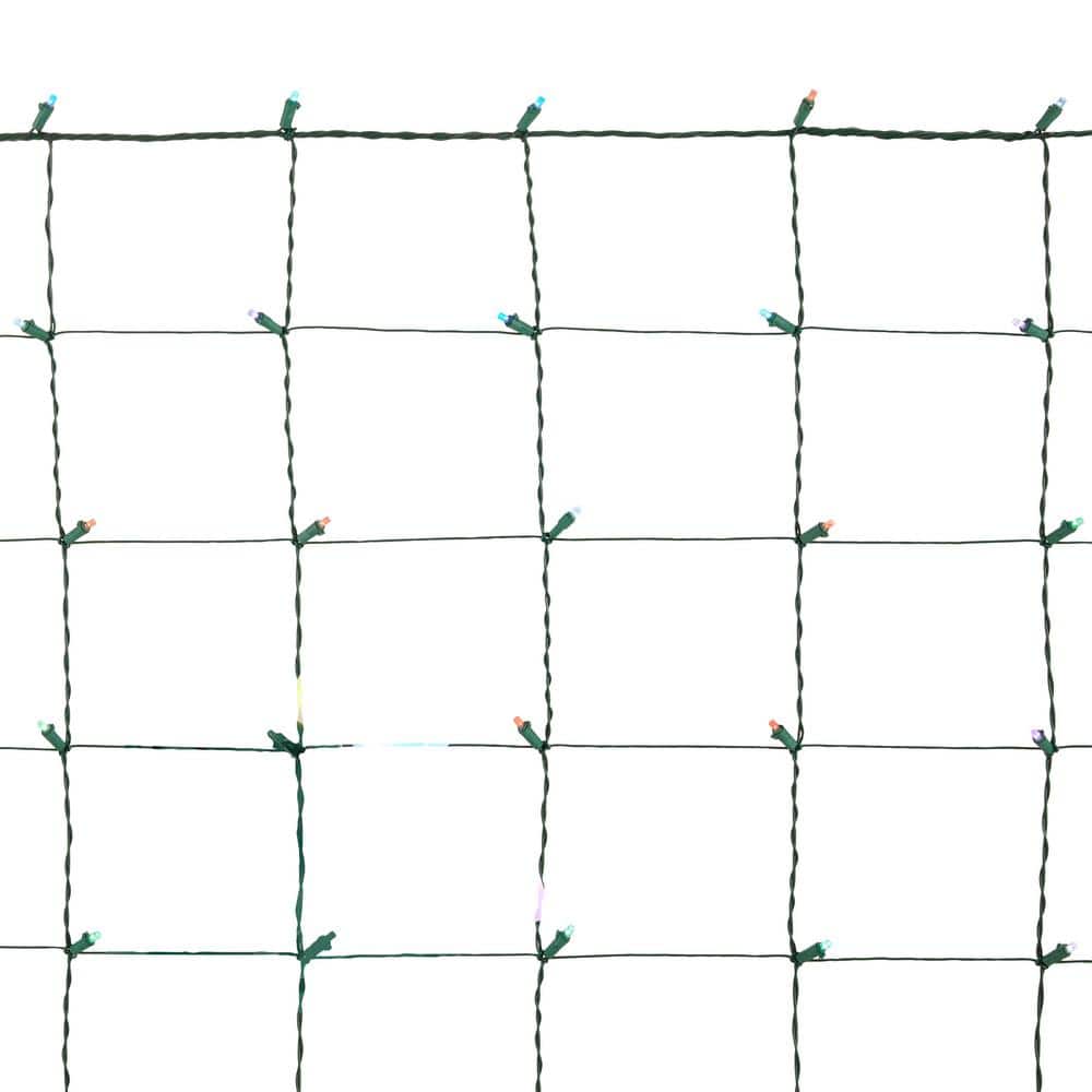 LightShow 48 in. H x 66 in. W 72-Light LuxeSparkle Multi Color ...