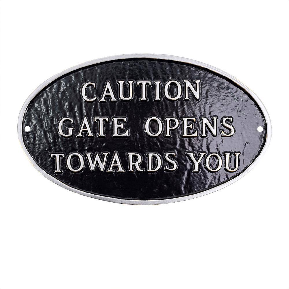 Montague Metal Products 10 in. x 18 in. Large Oval Caution Gate Opens ...