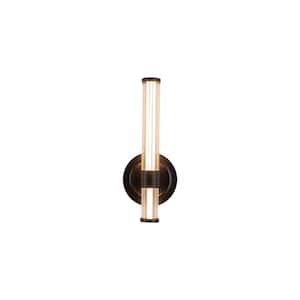 KUZCO Cedar 11 in. 1 Light 15-Watt Black/Clear Integrated LED Wall Sconce WS52511-BK/CL - The ...