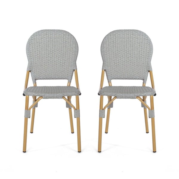 Reviews for JOYSIDE Outdoor French Wicker Aluminum Patio Armless Dining ...
