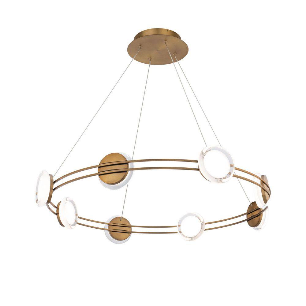 WAC Lighting Bracelet 32 in. 8-Light Aged Brass Integrated LED Pendant ...