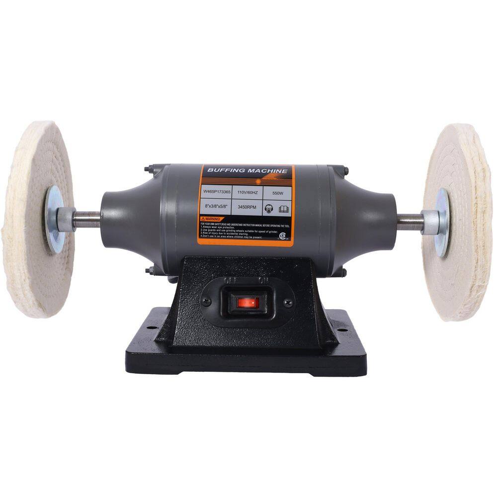 Miscool Ami 8" Electric Polisher Bench Buffer Grinder with 4PCs Buffing ...