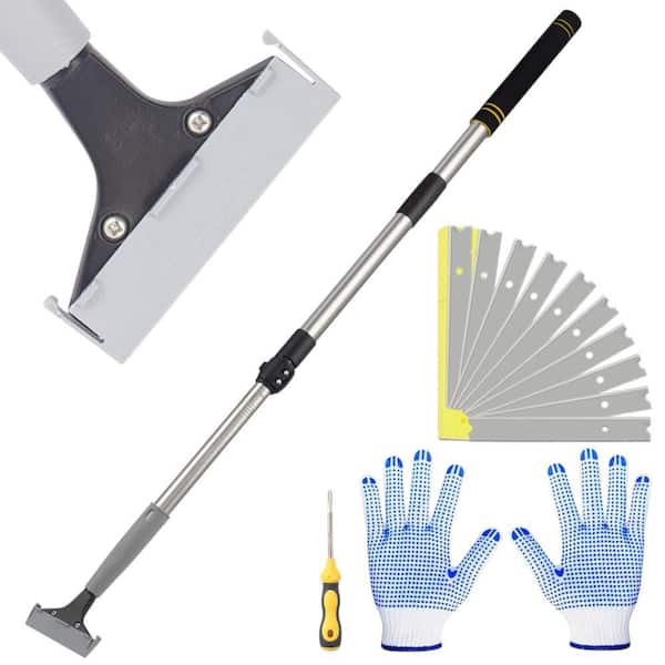 4 in. Heavy Duty Floor Scraper w/ 10 Extra Blade, Adjustable 38 to 52 ...