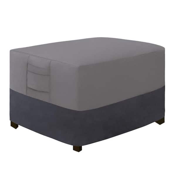 OGETFUUR 34 in. x 24 in. x 17 in. Gray and Dark Gray Outdoor Ottoman ...