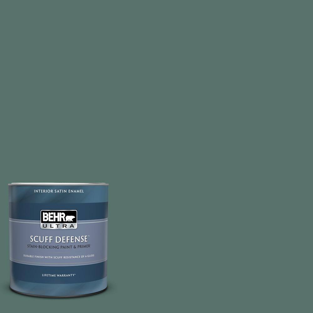 BEHR ULTRA 1 qt. #480F-6 Shaded Spruce Extra Durable Satin Enamel ...