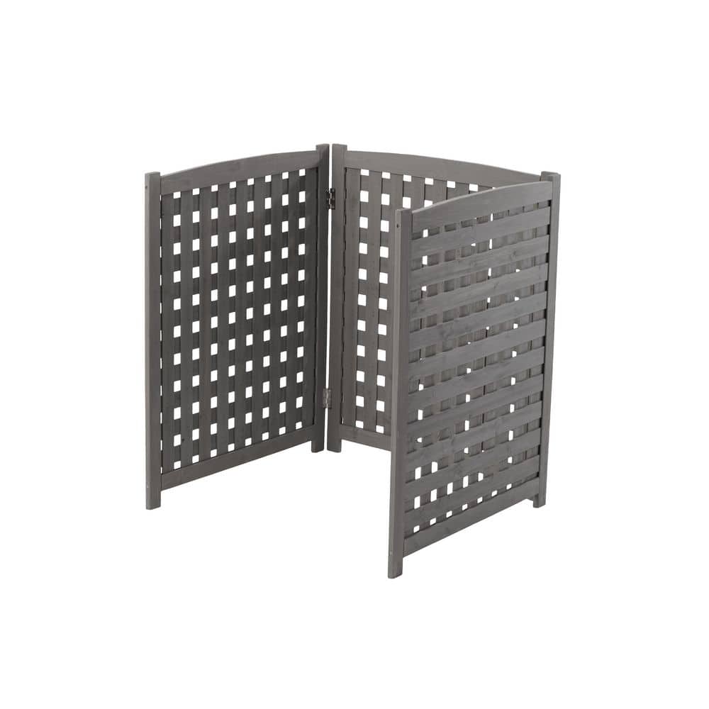 maocao hoom 32 in. W x 38 in. H 3-Panel Outdoor Air Conditioner Fence ...