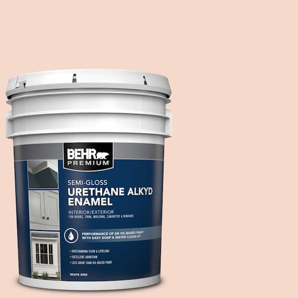BEHR PREMIUM 5 gal. #M190-1 Pink Sea Salt Urethane Alkyd Semi-Gloss ...