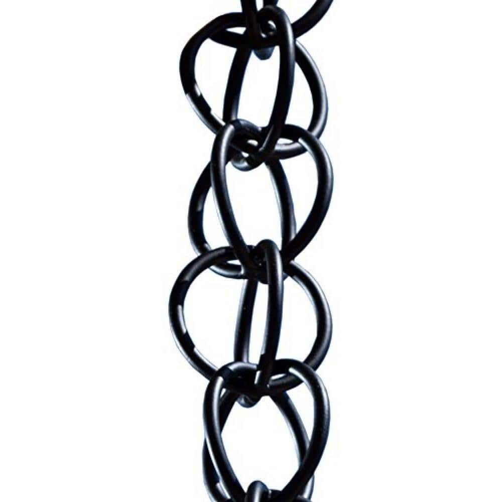 Monarch Rain Chains 8.5 ft. Aluminum Ring Rain Chain (Black) 28505 ...