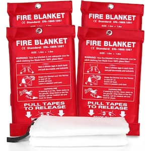 Premium Defense 60 in. x 70 in. Emergency Fire Blanket With Storage Bag ...