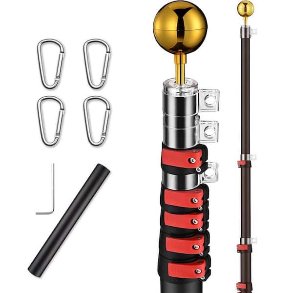 Tosulte 30 ft. Outside Heavy Duty Black Aluminum Alloy Rotating Lock ...