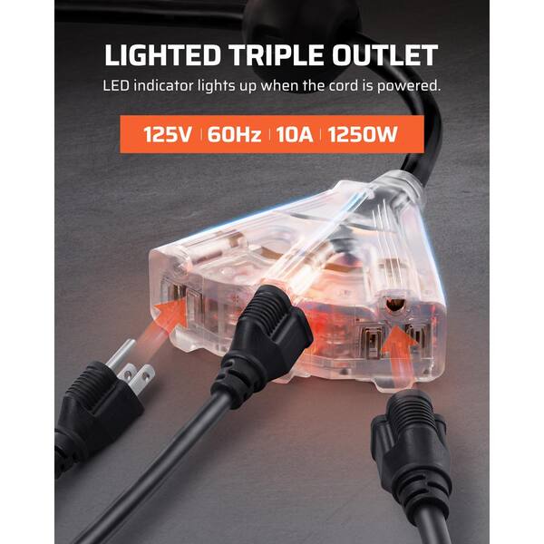 DEWENWILS 75 ft. 14/3 SJTOW 13 Amp Retractable Extension Cord Reel with ...