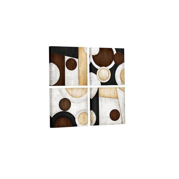Wall Art Taupe Brown and Yellow Geometric Circle Painting Pictures ...
