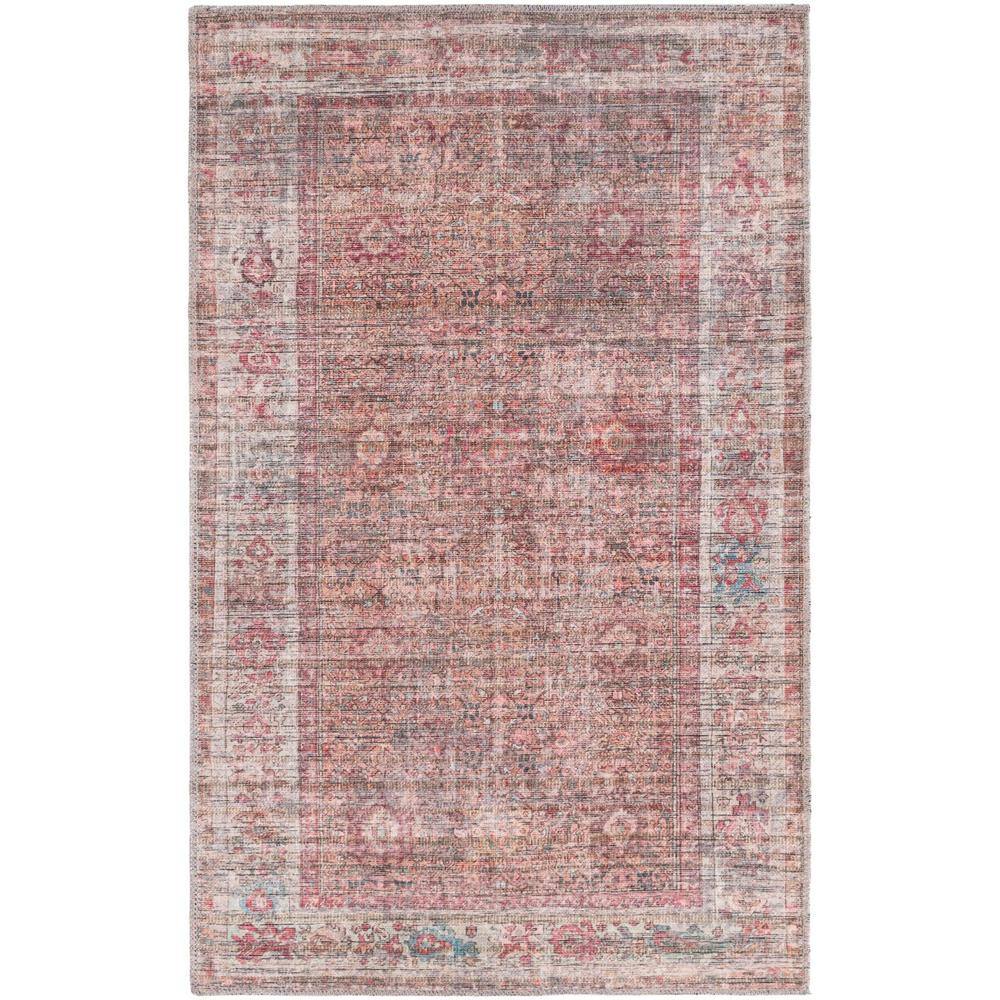 Unique Loom Nostalgia Euphoria Rust Red and Brown 3 ft. x 5 ft. Machine ...