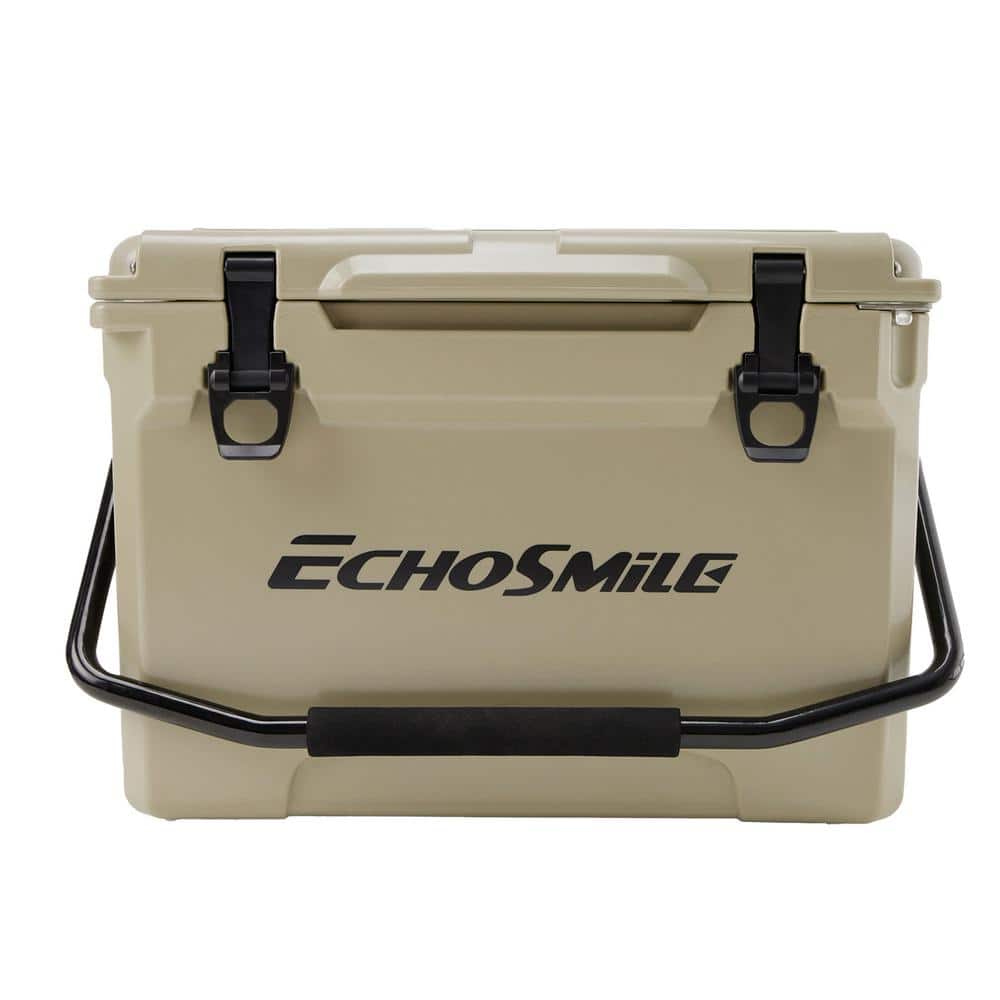 Tunearary 25 qt. Outdoor Khaki Insulated Box Cooler with Stretch Lock ...