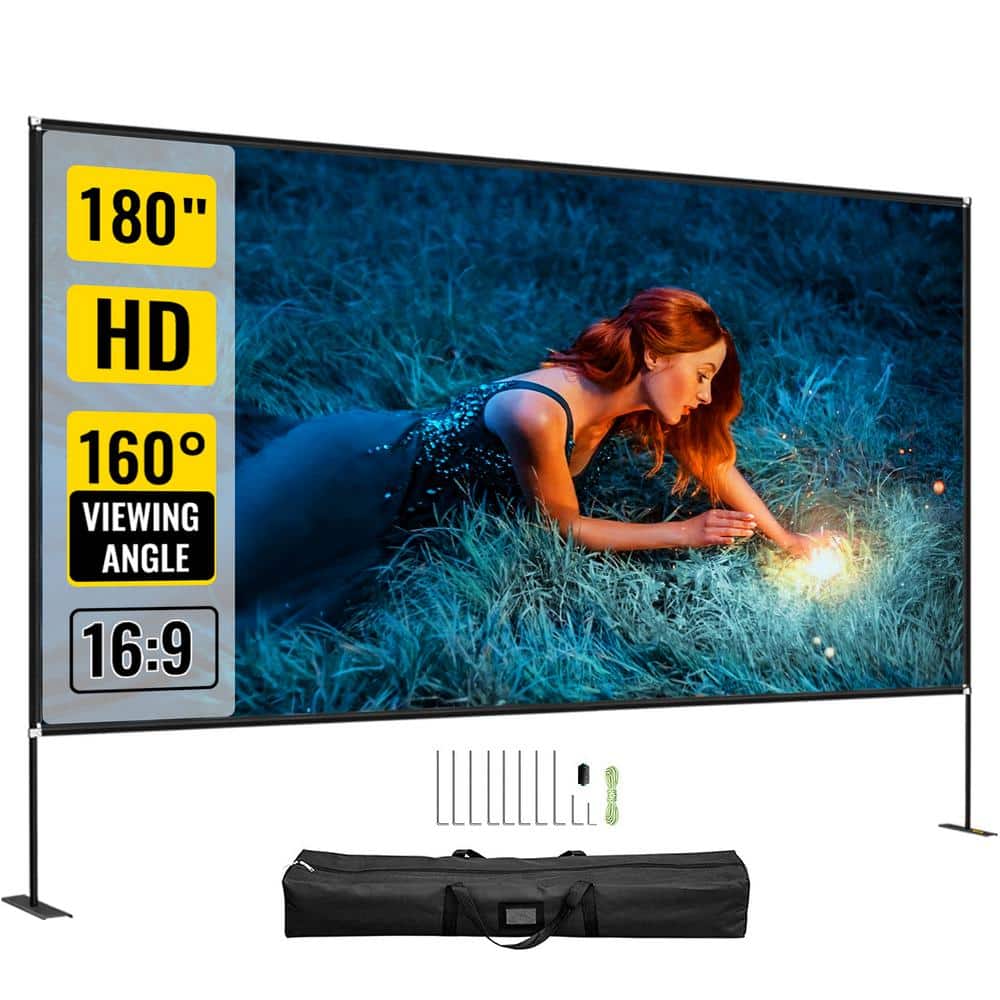 SKYSHALO Projector Screen 180 in. Portable Movie Screen with Stand ...