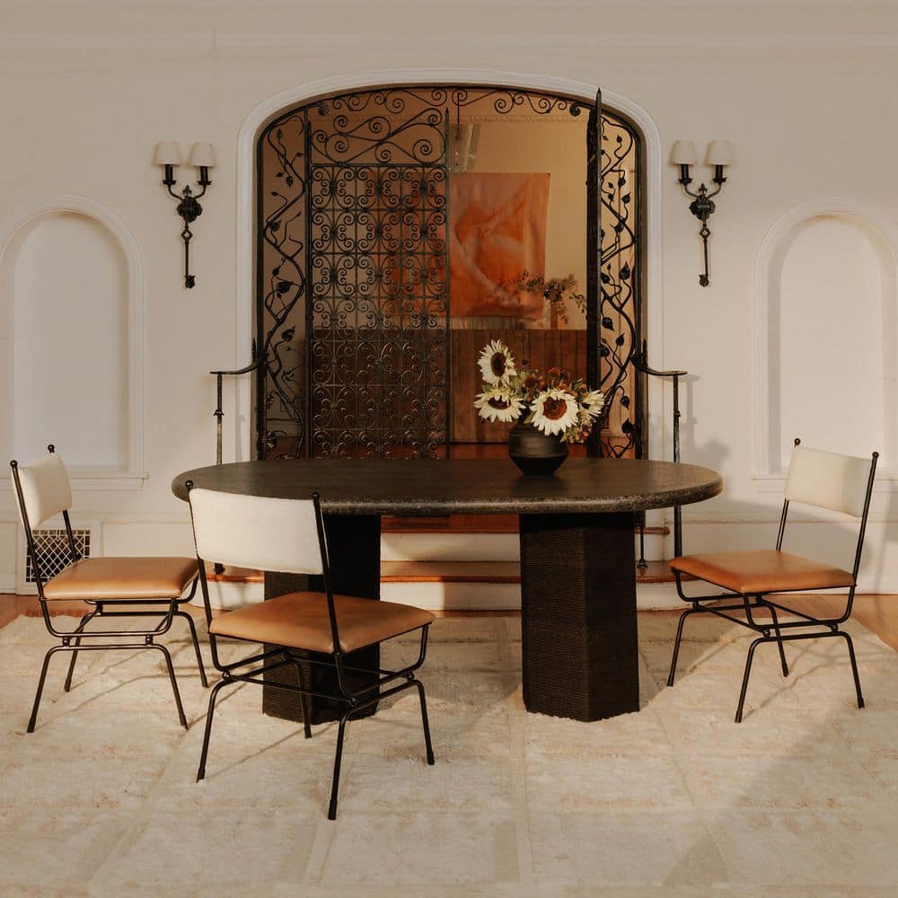 NADAAL STUDIOS Norex Modern Black Granite Stone 72 in. Pedestal Base ...