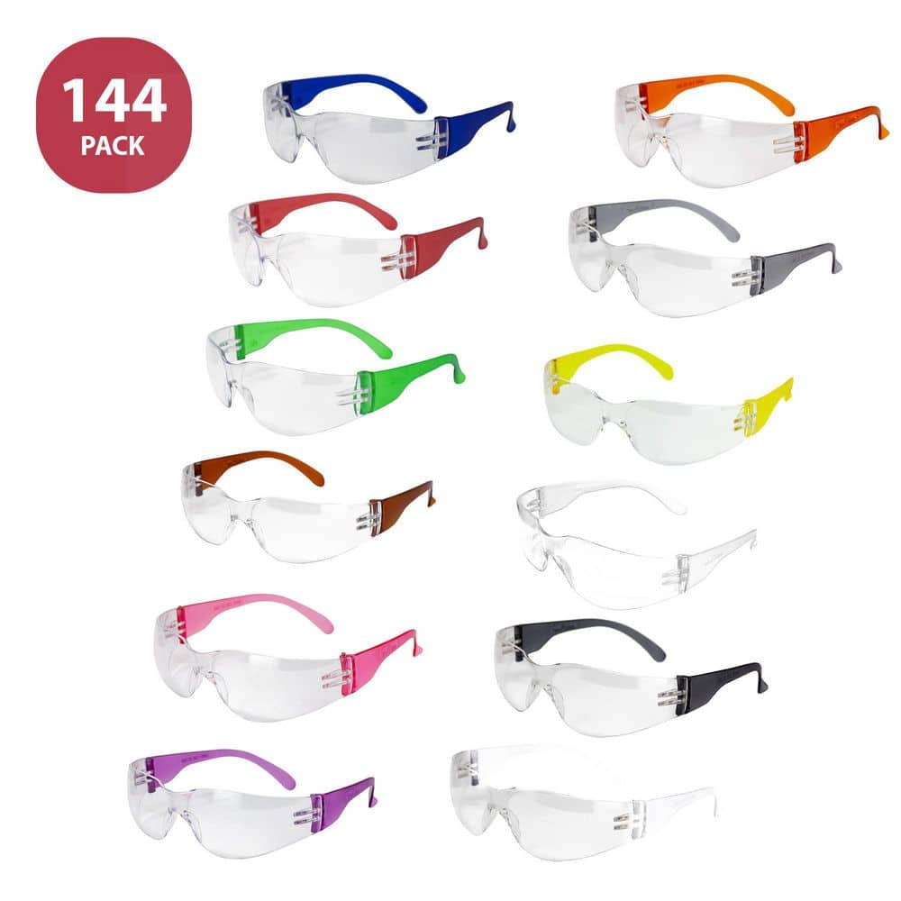 BISON LIFE Clear Anti-Scratch Protective Safety Glasses with Colored ...