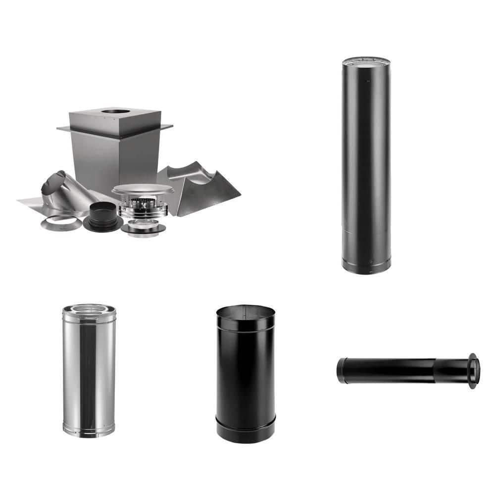 DuraVent DuraPlus 6in. Basic Kit, DVL, DuraBlack, Chimney Pipe, 6in. Pipes - The Home Depot