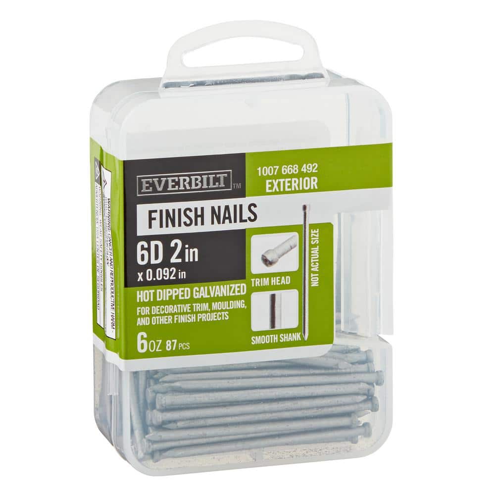 Everbilt 2 in. x 6D Hot Dipped Galvanized Non-Collated Finishing/Casing ...