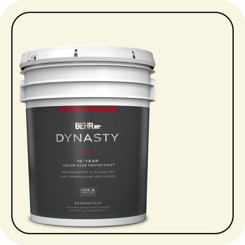 BEHR DYNASTY 5 gal. #400C-1 White Jasmine Flat Exterior Stain-Blocking ...