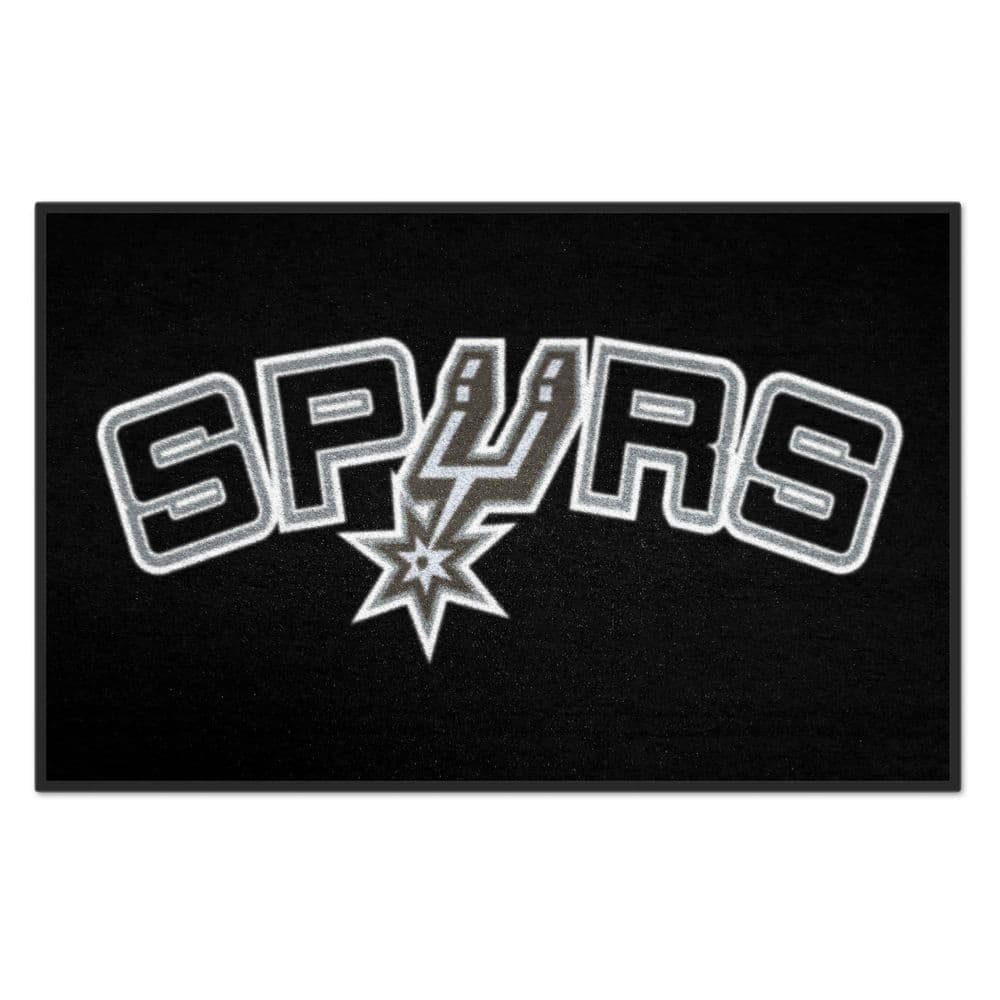 FANMATS NBA Retro San Antonio Spurs Black 2 ft. x 3 ft. Starter Mat ...