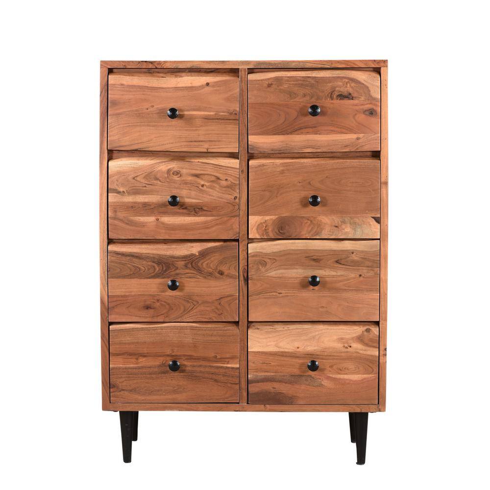 HomeRoots Brown 8-Drawer 36 in. Wide Chest of Drawers 2000521234 - The ...